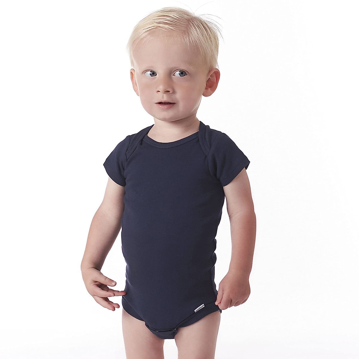 Gerber Baby 5-Pack Solid Onesies Bodysuits, Navy, 6-9 Months
