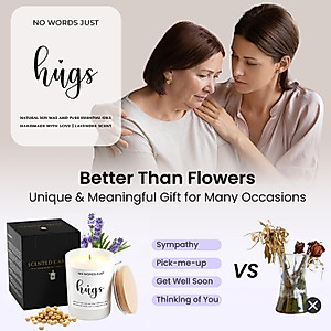 TONESLIX Sympathy Gifts for Loss of Loved One, Mom, Bereavement Gift Ideas, Thinking of You Gifts for Women, Condolences/Comfort/Get Well Soon Gift, Miscarriage, No Words Just Hugs Sympathy Candle