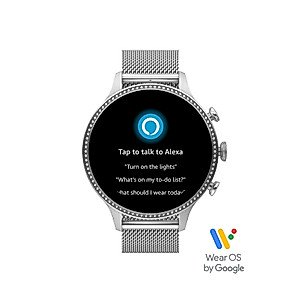 Fossil Unisex Gen 6 42mm Stainless Steel Mesh Touchscreen Smart Watch, Color: Silver (Model: FTW6083V)