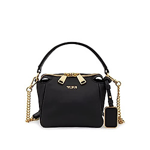 TUMI Voyageur Belle Micro Crossbody - Luxe Leather Crossbody for Women - Purse Crossbody - Black Leather & Gold Hardware
