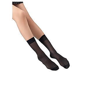 Milumia Women's Mesh Sheer Socks Ankle High Socks Black One Size