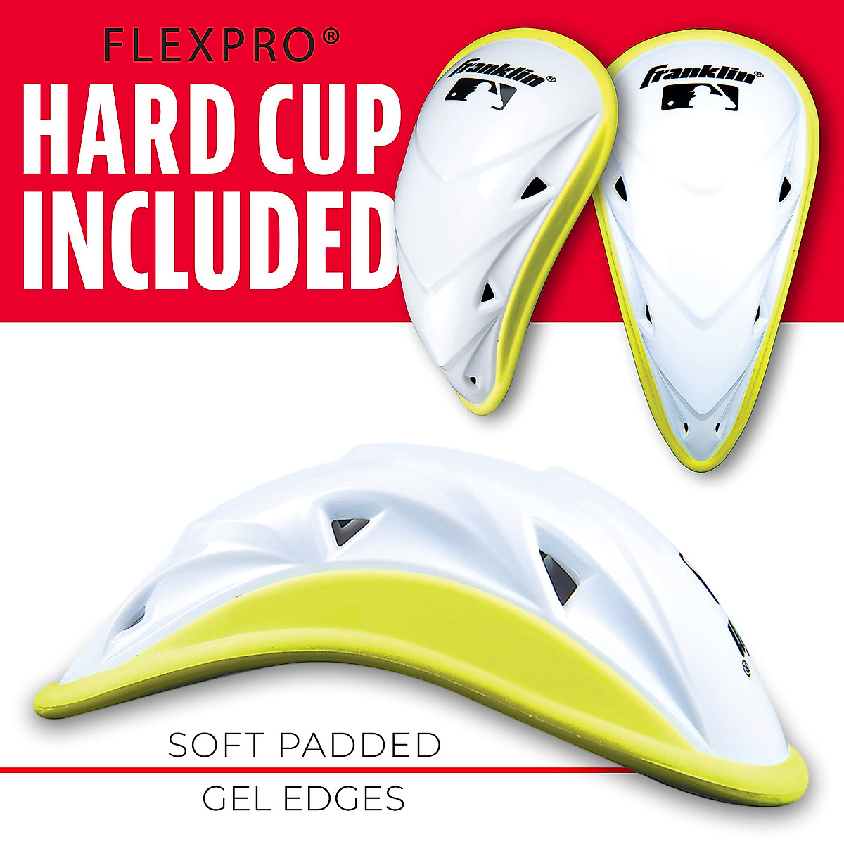 Franklin Sports-Youth Compression Short With Cup- Large/X-Large , White