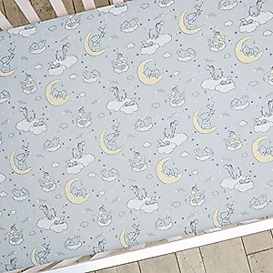 Lambs & Ivy Disney Baby Cozy Friends Winnie The Pooh Gray Fitted Crib Sheet