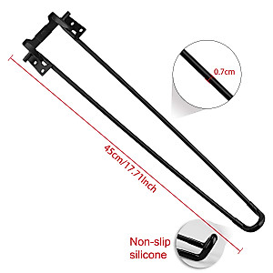 Enenes 17.7 Inch Folding Table Legs, 4 PCS Black Foldable Hairpin Table Legs, Height Heavy Duty Easy Install Folding Coffee Table Leg