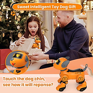 FUUY Robot Dog Toys for Kids Ages 4-7 Year Old Interactive Robo Dog Toy FollowMe RC Robot Toys Intelligent Remote Control Dog with Sing Dance Programmable Design Robotics Pets Birthday Gifts Boy Girl