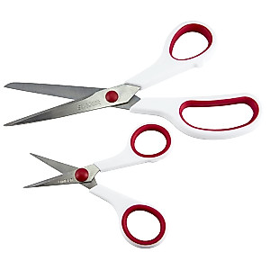 SINGER 3404 Scissors, 1-Pack, Red & White