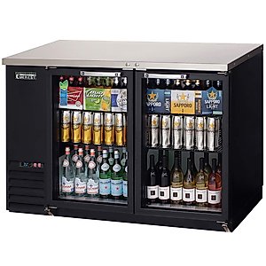 Everest EBB48G Back Bar Cooler Cabinet 2 Glass Doors, 115v, NSF - 14 cu. ft.