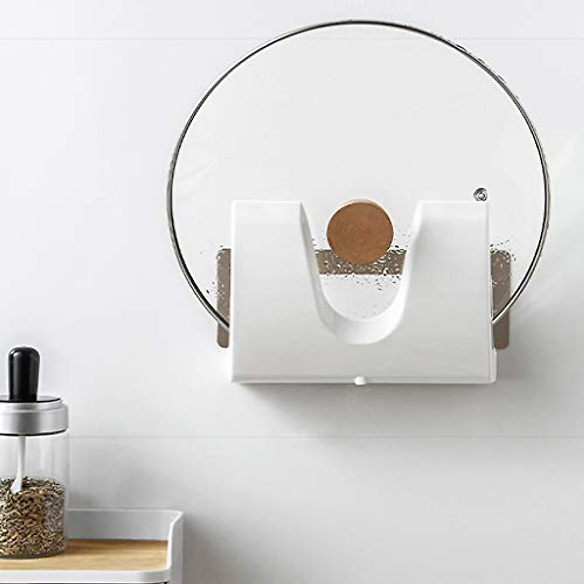 DRNKS Lid Rack Kitchen Suction Cup Wall-mounted Non-perforated Cutting Board Rack Cutting Board Rack Storage Shelf Artifact Applicable to kitchen stove