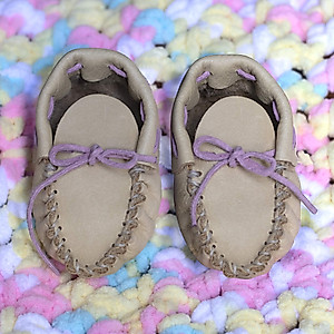 Realeather C4607-00 Baby Moccasin Leathercraft Kit, Size 6-9 Months, Buckskin, 1-Pair