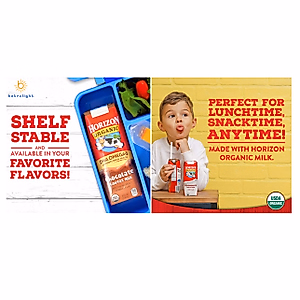 Whole Milk boxes Organic Shelf-Stable Milk Whole, Horizon Whole Milk Single Serve, 8.0 Fl OZ Bundled with a BETRULIGHT Fridge Magnet – 6 Pack