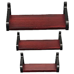 DECOMIL Floating Shelves Wall Mounted, Rustic Wood Wall Storage Shelves Set of 3 for Any Wall Space for Living Room, Bathroom, Bedroom, Kitchen, Garage, and Office (Cherry)
