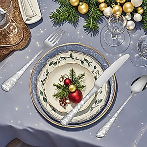 Vilihkc 20 Piece Stainless Steel Christmas Style Silverware Set Flatware Set Kitchen Utensil Set Service for 4 Tableware Cutlery Set for Home and Restaurant Dishwasher Safe