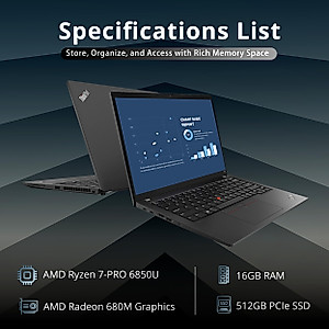 Lenovo ThinkPad T14s G3 14” WUXGA Touchscreen Business Laptop, AMD Ryzen 7 Pro 6850U, 16GB LPDDR5 RAM, 512GB SSD, AMD Radeon 680M, Backlit KB, Fingerprint Reader, Win 11 Pro, 32GB USB Card