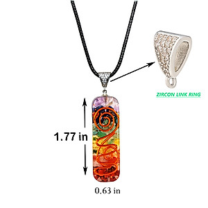 HEDQFM 7 Chakra Necklace Bracelet Orgone Energy Protection and Spiritual Healing Pendant Necklaces Bracelets Set for Women Men