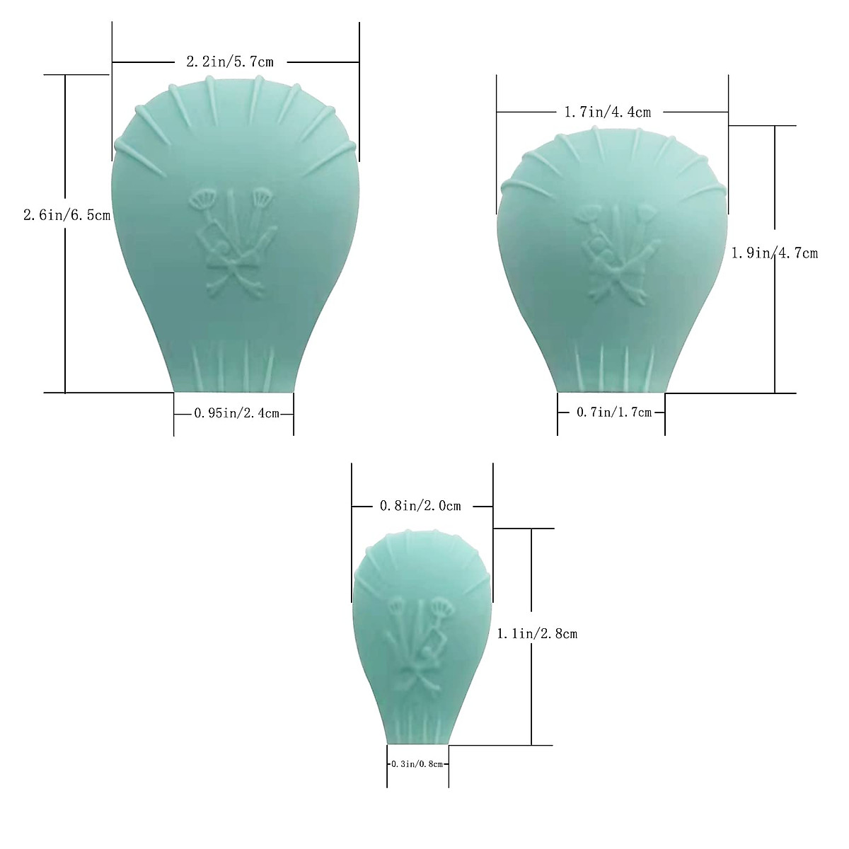 LORMAY 4 Pcs Silicone Makeup Brush Covers, Brush Bubbles for Protecting Bristles from Getting Crushed and Keeping Cosmetic Bag Clean (Mint Green)