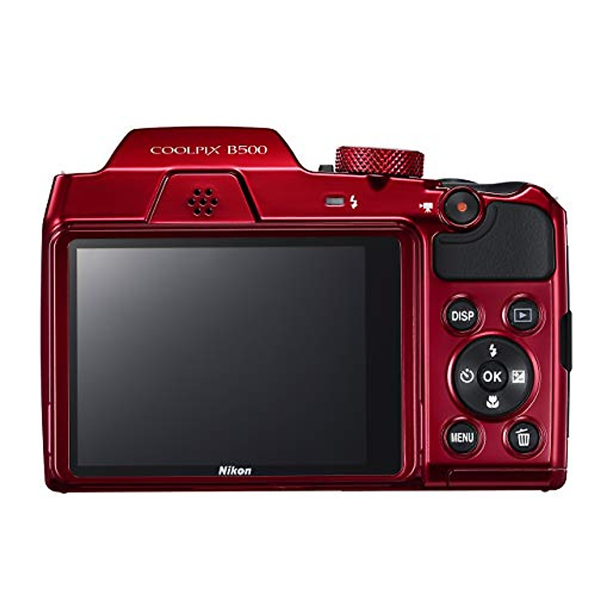 Nikon COOLPIX B500 16MP Digital Camera with 3 Inch TFT LCD Screen Nikkor Lens With 40x optical zoom wifi, Red (Renewed)