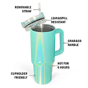 Icesip 20 Pcs 40 oz Sublimation Tumbler Blank Stainless Steel Tumblers Sublimation Cups With Mix Color Handle Travel Mug Bulk DIY Gift