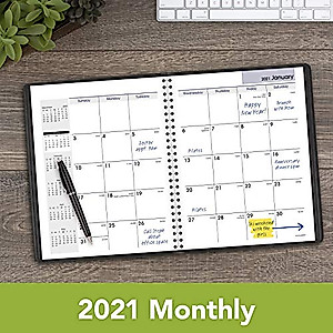 2021 Monthly Planner by AT-A-GLANCE, 7" x 8-3/4", Medium, DayMinder, Black (G4000021)