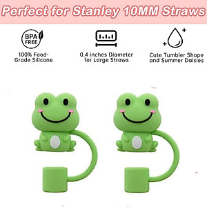 Straw Cover for Stanley Cup,Silicone Straw Covers Compatible with Stanley Mug,Straw Toppers for Stanley 30oz/40oz Tumblers,Reusable Straw Tips Protectors for Stanley