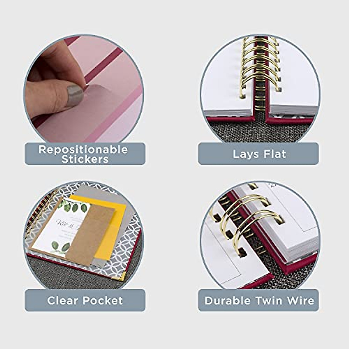 2022 Weekly & Monthly Planner by AT-A-GLANCE, 8-1/2" x 11", Large, Hardcover, Harmony, Berry (6099-905-59)