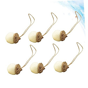 ibasenice 6 1 Felt Garland Christmas Tree Pine Cone Nativity Ornaments Wool Felt Ball Wool Felt Making Pendants DIY Pendant Decorations Material Small Ball Beige Hanging Pinecone