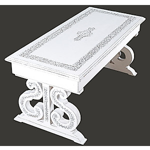 White Coffee Table,Wood Coffee Tables for Living room,Living room Centre Table,Wooden Coffee Table -Mango wood,Rectangular Wooden coffee Table,Tea Table,Wood Accent Table- 40x18 Inch Antique White