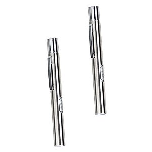 Gatuida 2pcs Flashlight Penlights Pen Lights for Nurses Pen Electric Torch Pen Light for Nurses Nurse Pen Lights LED Pen Light Rechargeable Pen Light Handheld Pen Light Metal Silver