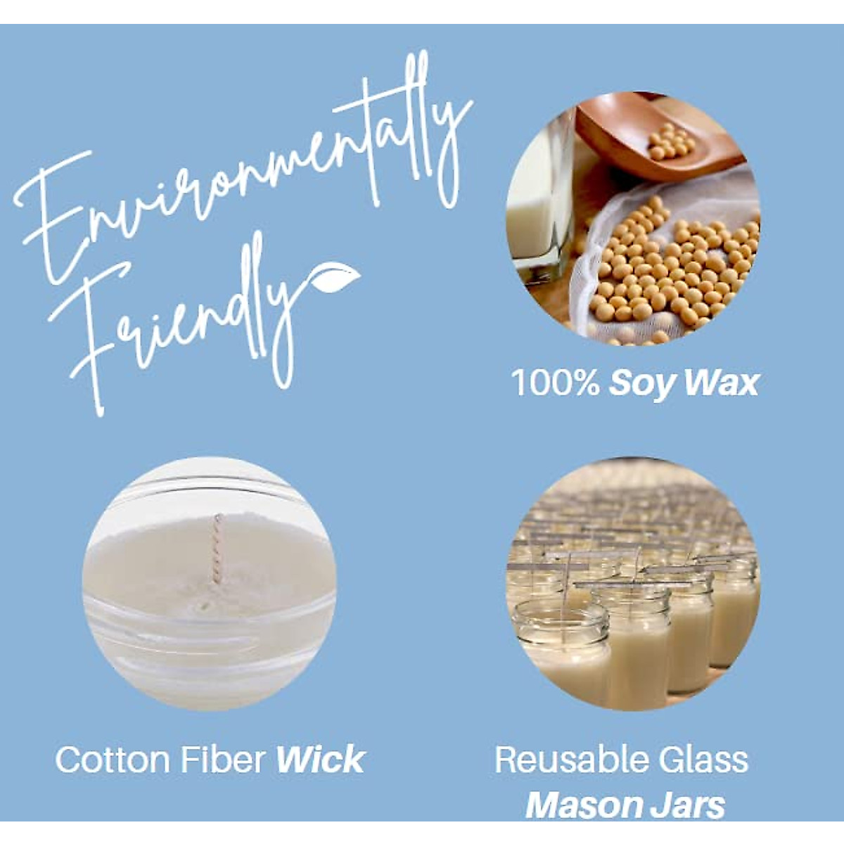 Nika's Home Seaside Wood Soy Candle 12oz Mason Jar Non-Toxic White Soy Handmade, Long Burning 50-60 Hours Highly Scented All Natural, Clean Burning Large Candle Gift Décor