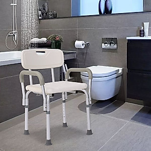 Tool-Free Assembly Spa Bathtub Shower Lift Chair, Adjustable Shower Bench, White Bathtub Lift Chair with Arms