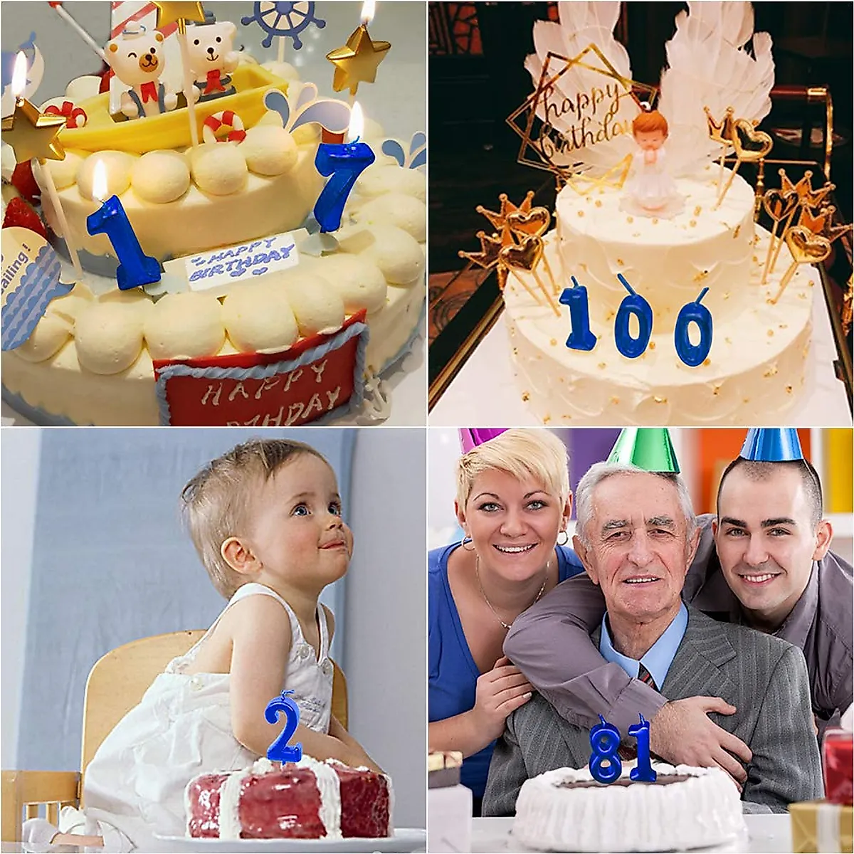 Blue Birthday Candles 1 Candle 1st One Year Cake Bady Roman Numberal Cool Number Candle No 10 11 12 13 14 15 16 17 18 19