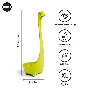 OTOTO The Original Nessie Soup Ladle - Funny Kitchen Gadgets, Loch Ness design, Cooking Gifts for Mom - Cute and Practical Kitchen Utensils - Unique Gifts for Women