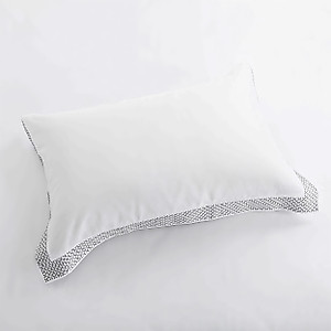 SUPERIOR Glenmont Embroidered Duvet Cover Set, Long-Staple Cotton, King/Cal King, White