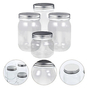 4pcs Small Honey Jar Sugar Scrub Jars Mason Jars Transparent Jam Containers Sealed Honey Jars Jam Clear Jars for Home Kitchen Jam Jars Clear Glass Jars Lidded Jam Jars Sealing Jars