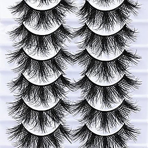 FARRED Fluffy Eyelashes 8D Faux Mink Lashes Wispy Eyelash Natural Look Short Fake Eye Lash Pack Full False Lash 10 Pairs (Z02|12-18MM)