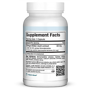 Maxi Health Ginkgo Biloba - Brain and Circulation Formula - 90 Capsules - Kosher (QGB)