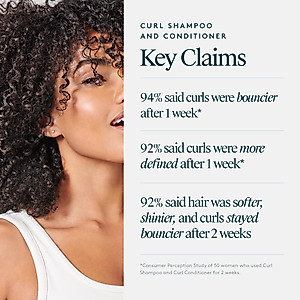 Virtue Curl Sulfate Free Shampoo and Conditioner Set with Jojoba Oil for Curly Hair with Frizz Control, Color Safe, 17 Fl Oz Each