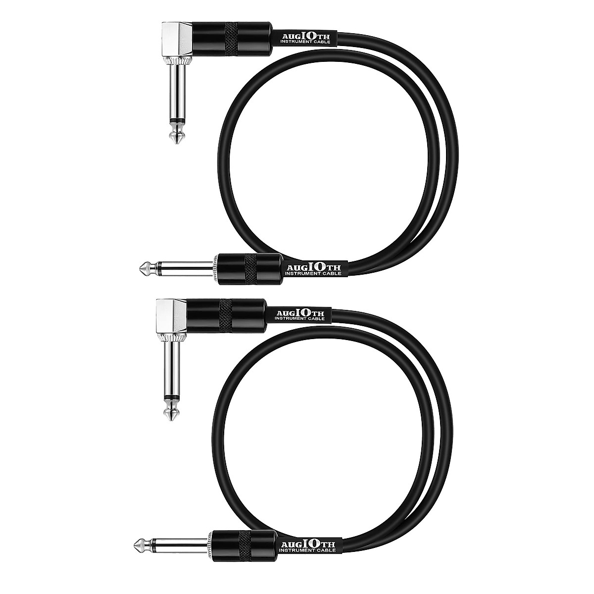 Augioth 12 Inch Guitar Patch Cable 30 CM Performance Guitar Effect Pedal Cables Straight to Angled 2Pack