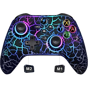 Svetaecho Wireless Switch Controller for Nintendo Switch Controller/Lite/OLED-LED Wired Windows PC Game Joysticks-Wireless PC IOS Android Remote with Cool RGB/Programmable Nintendo Switch Accessories