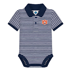 Auburn University Tigers Newborn Striped Polo Bodysuit,Navy, 0-3 Months