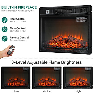 YITAHOME 70 Inch Entertainment Center with Electric Fireplace for TVs up to 80", LED Lights Fireplace TV Stand with Storage for Living Room, Farmhouse TV Stands with Storage Drawers (Dark Grey)