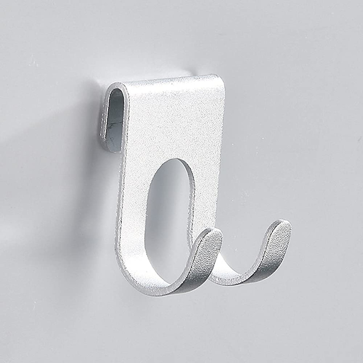 EMVANV 4pcs Adhesive Plug Hook, Stainless Steel Heavy Duty Razor Holder for Shower, Kitchen Organizer for Shaver Plug Robe Towel Loofah Coat, Shower Razor Holder Storage Hooks(Silver)