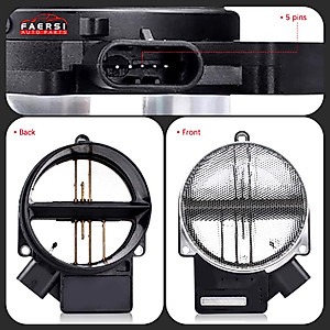 FAERSI Mass Air Flow Sensor Compatible with Chevy Silverado, Suburban 1500, 2500, Tahoe, GMC Yukon XL 1500 Sierra Cadillac Escalade 5.3L, 6.0L, 4.8 & More - Replaces 25168491, AF10043, 25318411