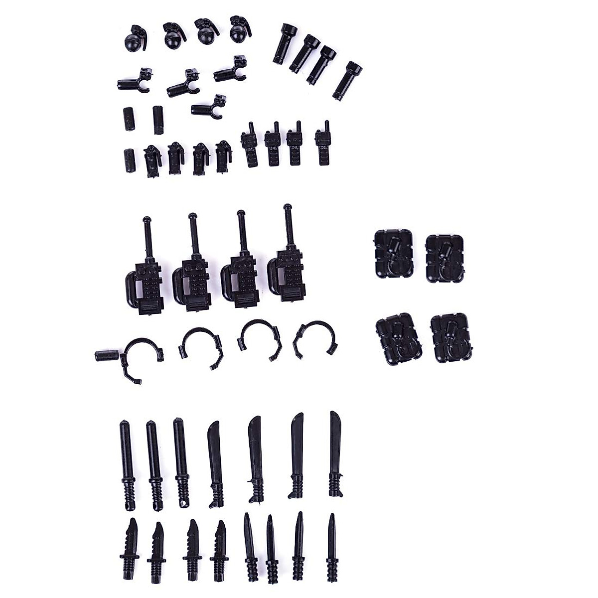 Lingxuinfo 192Pcs Military Army Weapons Toy Weapon Accessories for Brick Figures Army Weapons Sandbag Bricks Building Blocks Toy Compatible with Major Brand