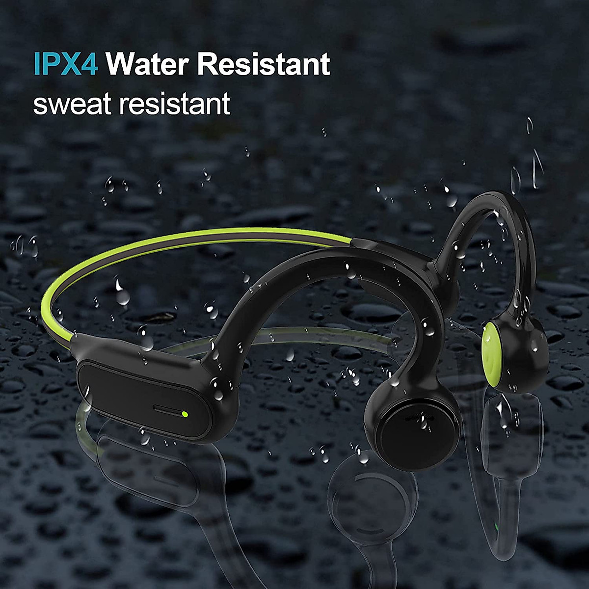 Pinetree Bone Conduction Headphones with MIC, IPX4 Waterproof Bluetooth Sport Headphones, Open Ear Headphones up to 6 Hours of Music and Calls, Wireless Headset for Running, Workout etc. (Green)