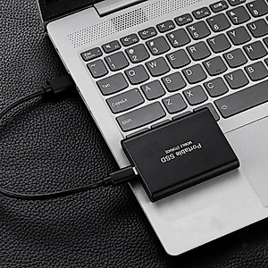 RIIOO Mobile Solid State Drive 4T Portable Solid State Drive Upgrade and Expansion Mini Version is Easy to Carry 3 Inches × 2.28 Inches (Black)