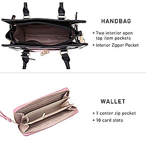 Dasein Women Handbags Purses Wallet Shoulder Bags Top Handle Satchel Purse Tote Work Bag Set 2pcs