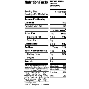 Fritos Corn Chips, Original, 1 Ounce (Pack of 40)