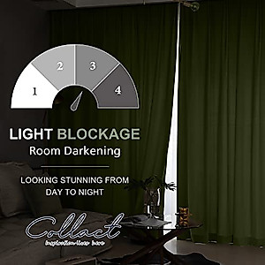 COLLACT Sage Green Velvet Curtains 96 Inches Long Blackout Curtains for Bedroom Living Room Darkening Thermal Insulated Rod Pocket Luxury Soft Window Drapes 2 Panels