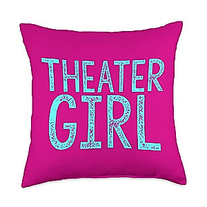 Creative Theater Design Studio Cute Theatre Gift for Women Broadway Lovers Theater Girl Throw Pillow, 18x18, Multicolor