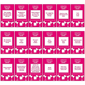 40 Bachelorette Party Drinking Game Dare Card - Bachelorette Scratch Off Cards - Perfect for Girls Night Out Activity,Bridal Showers, Bridal Parties,Girl Party - Bachelorette Night Dare Card - 40 shee